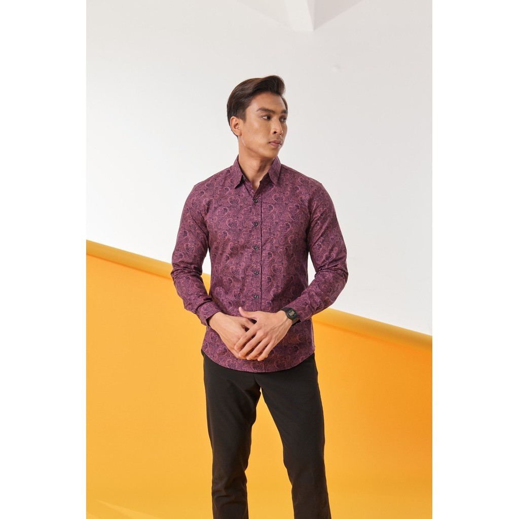 I Am Famous Long Sleeves Slim Fit Shirt | Shopee Malaysia