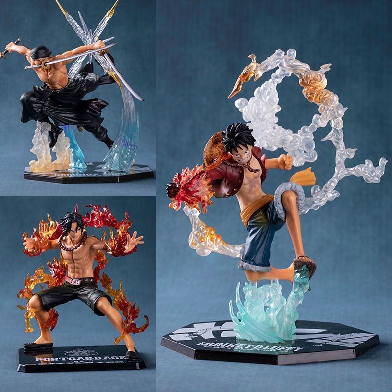 One Piece Figure Full Set Fire Fist Luffy Ace Zoro Sanji Figure Model ...