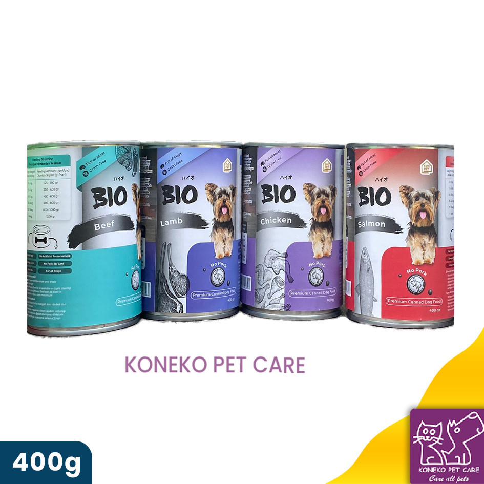 Bio dog canned 400g Premium canned dog food Beef Chicken Lamb Salmon ...