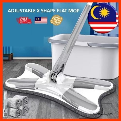 SALE Adjustable 360 Degree X Shape Mop Microfiber Wipe Clean Dry Wet ...