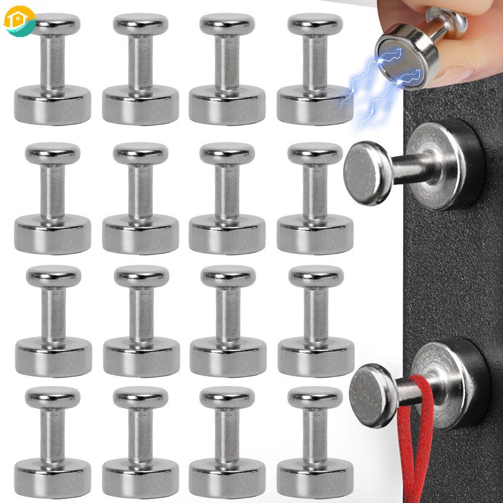 1/2Pcs Metal Magnetic Push Pins Hooks Hanger Home Office Refrigerator ...