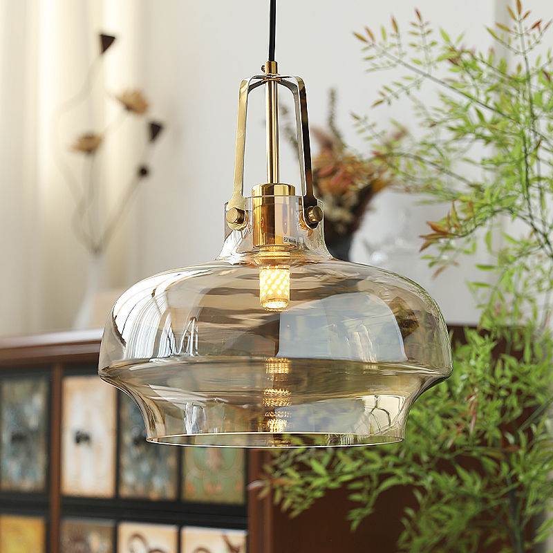 Modern Simple Glass Pendant Light Creative Cafe Decorative Chandelier ...