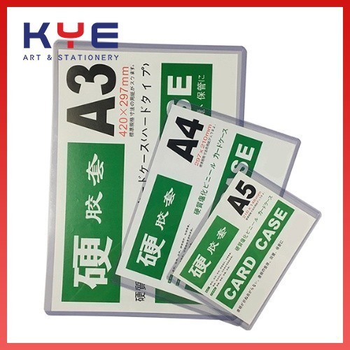 A5 / A4 / A3 PVC Clear Hard Card Case/ File Folder Organizer Document ...