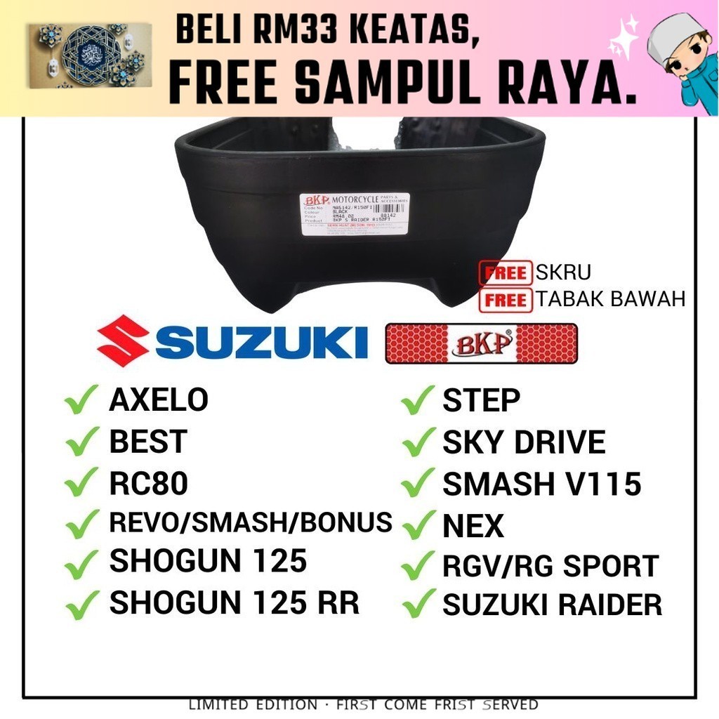 SUZUKI RAIDER BKP BASKET BAKUL PLASTIC PVC AXELO BEST RC80 REVO SMASH ...