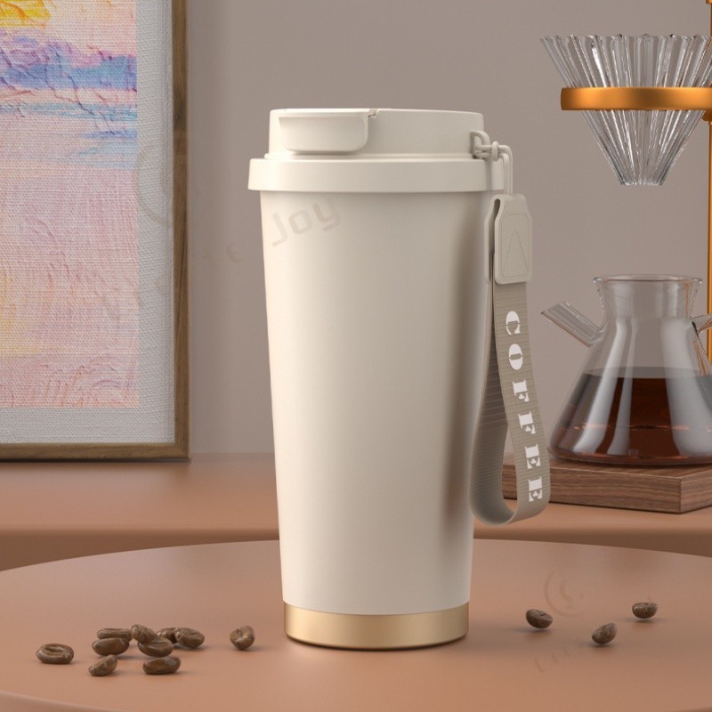 Coffee cup ceramic coated inner liner ceramic thermos cup 530ml 316 stainless steel portable cup ...