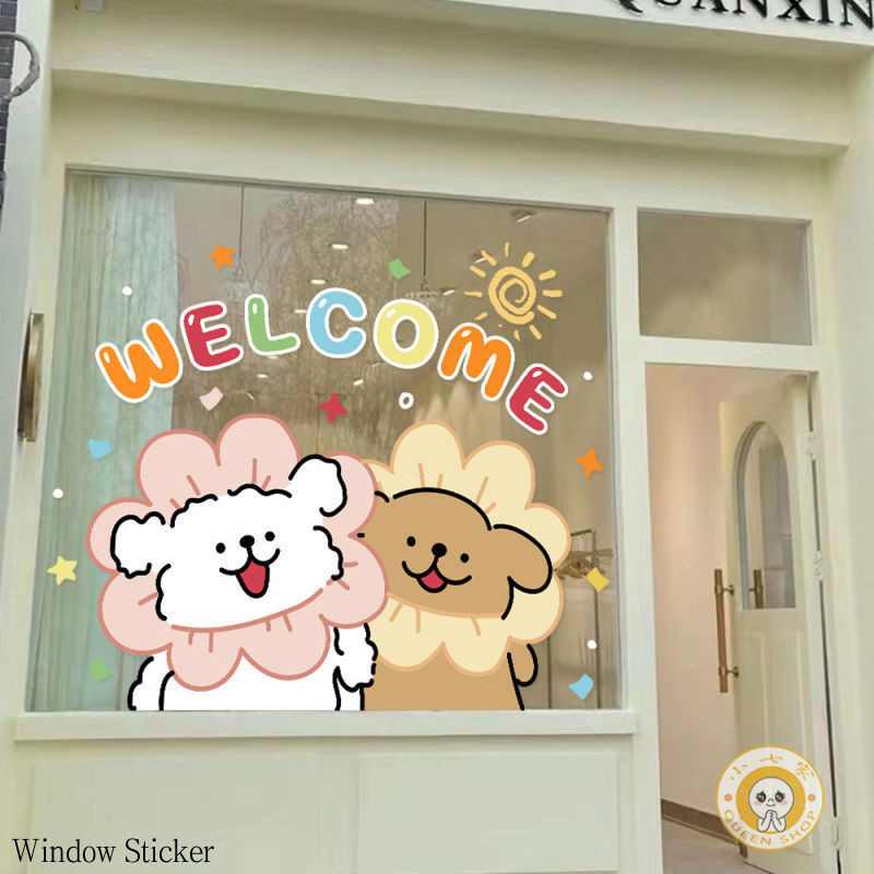 Ins Welcome Decorative Window Stickers Dessert Milk Tea Clothing Store ...