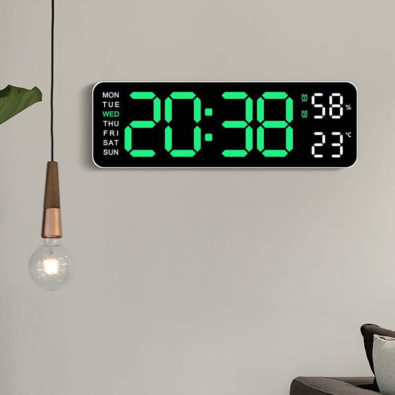 LED Digital Wall Clock Large Display Alarm Clock for Living Room LED ...