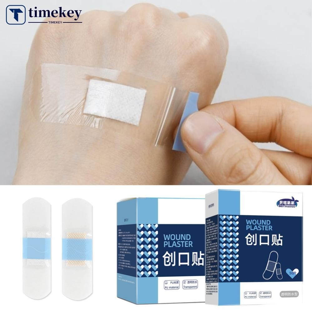 TIMEKEY 50PCS/120PCS Waterproof Adhesive Wound Plaster Transparent ...