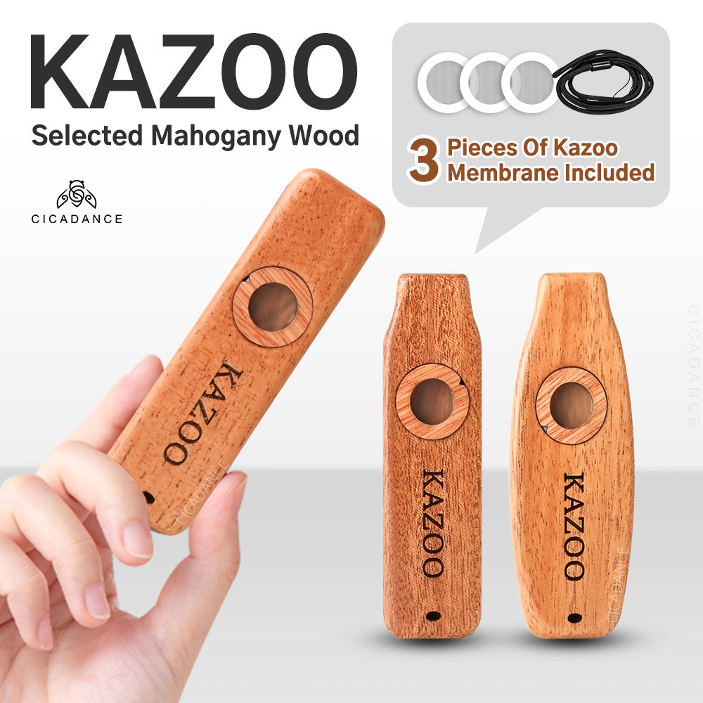 Wooden Kazoo for Beginners 木质卡祖笛 Selected Mahogany Sounds Smooth Clear ...