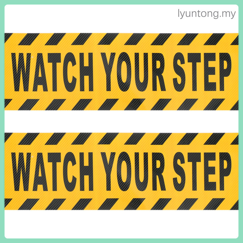 4PCS WATCH YOUR STEP Anti Warning Sticker Floor Safety Sign Caution ...