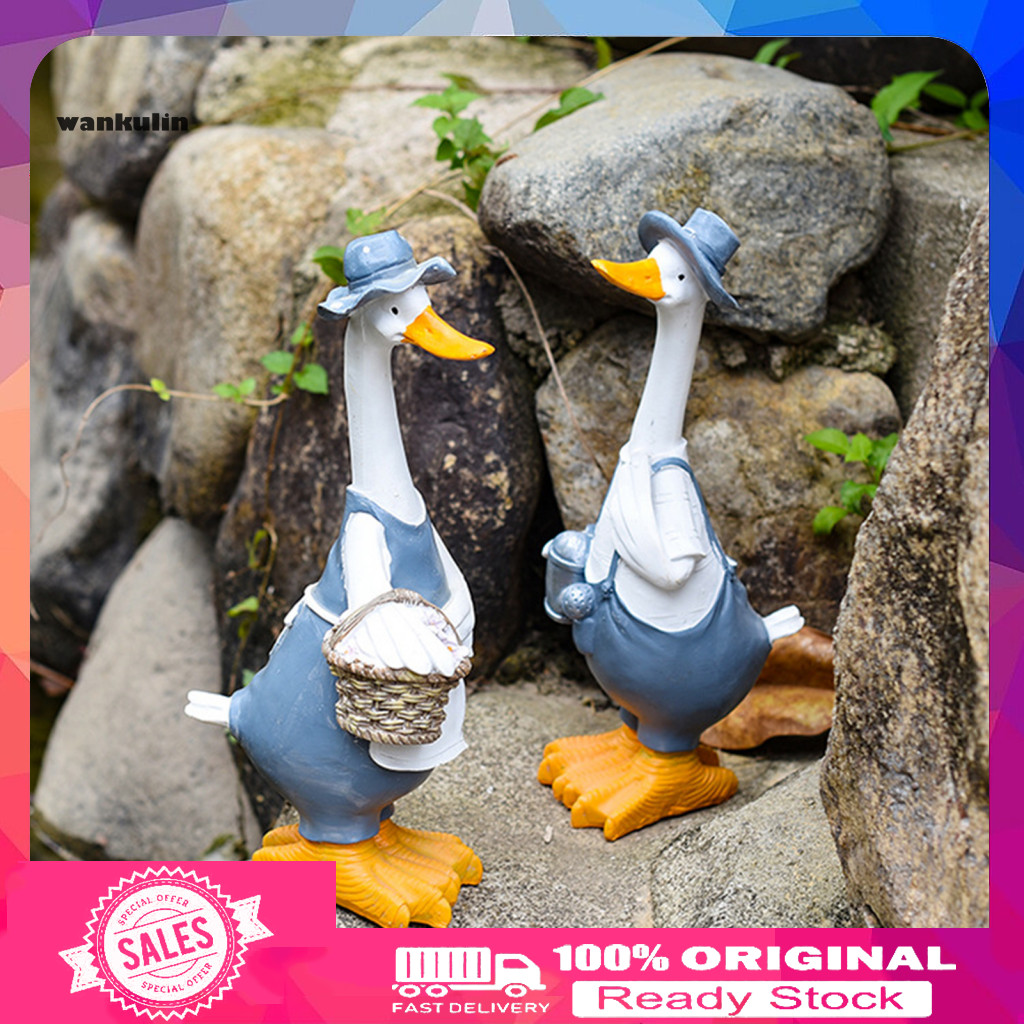 Cartoon-like Garden Statues Cute Resin Duck Figurines Hand-painted ...