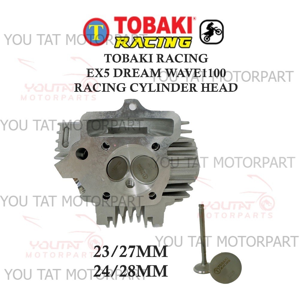 TOBAKI RACING EX5 DREAM WAVE100 RACING CYLINDER HEAD ASSY WITH VALVE 23 ...