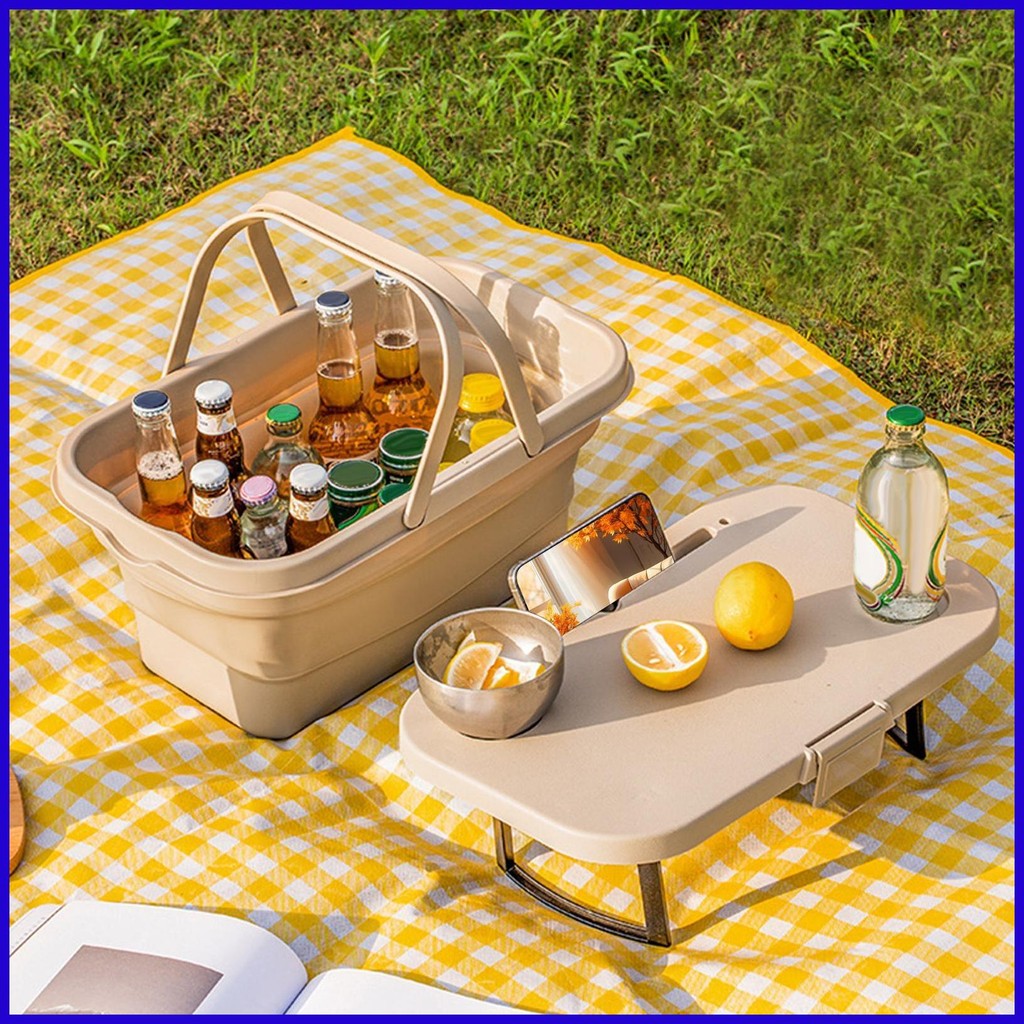 Foldable Picnic Basket with Lid Insulated Picnic Basket Anti-Leak ...
