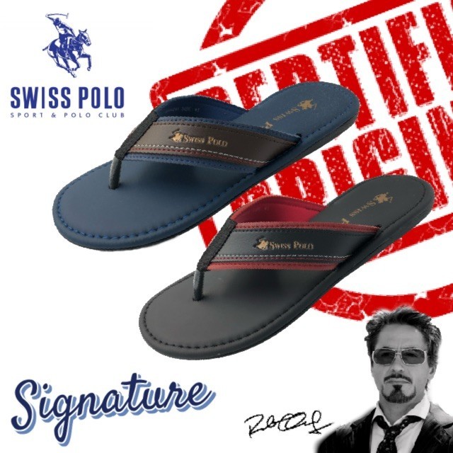 Swiss Polo Signature Authentic Comfort Sandals / Selipar Lelaki Polo ...