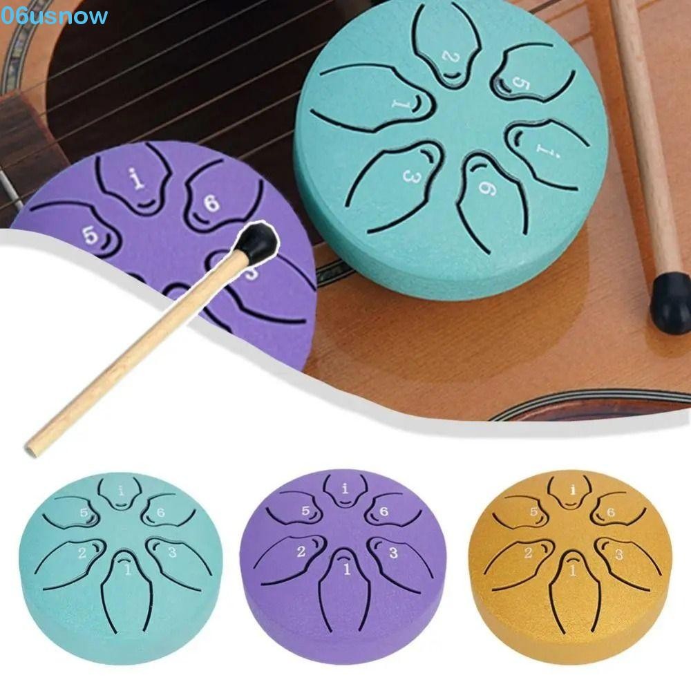 USNOW Steel Tongue Drum Set, 6-Tone 3 Inch Mini Hand Pan Drums ...