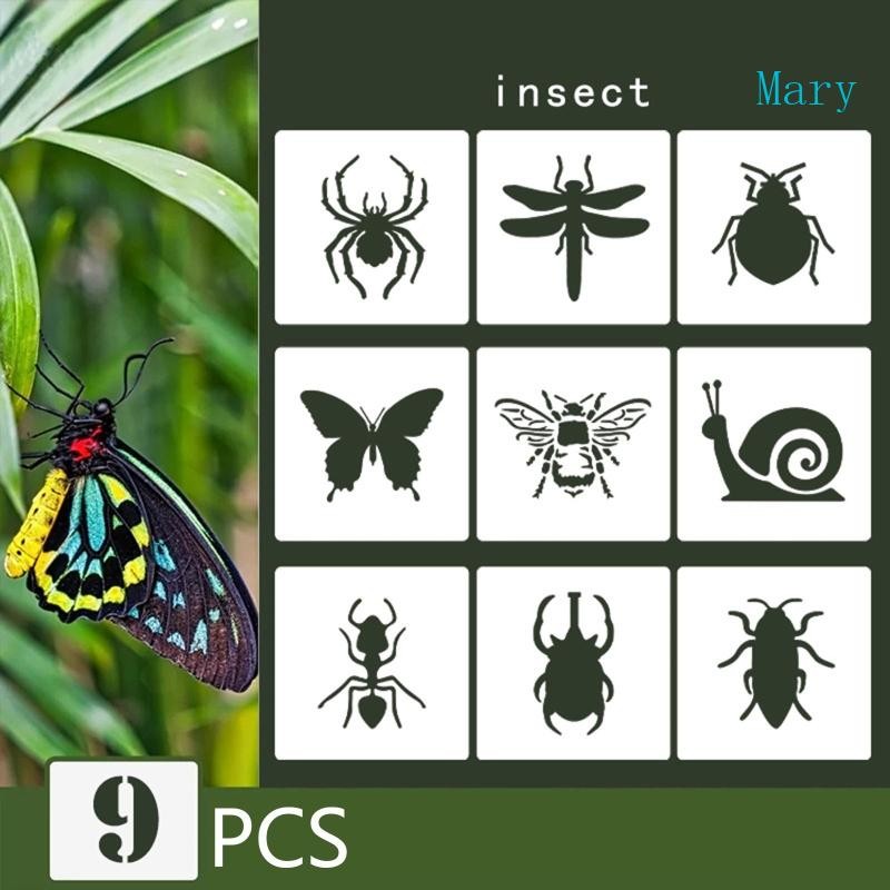 Mary 9 Pieces Insect Painting Stencils Reusable PET Templates for Kids ...