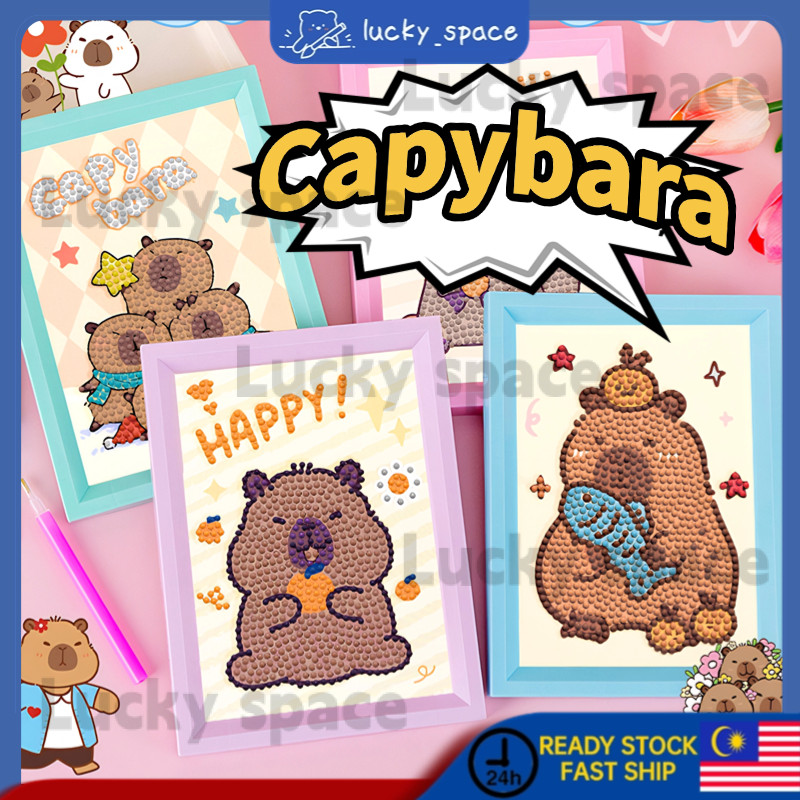 Capybara Labubu Melody Kuromi Diamond Painting With Frame For Kids 5D ...