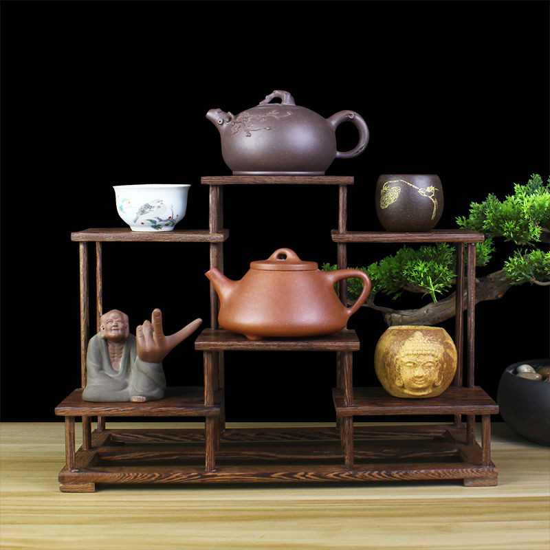 Wenge Wood Solid Wood Purple Clay Pot Rack Tea Set Rack Tea Rack Ming ...
