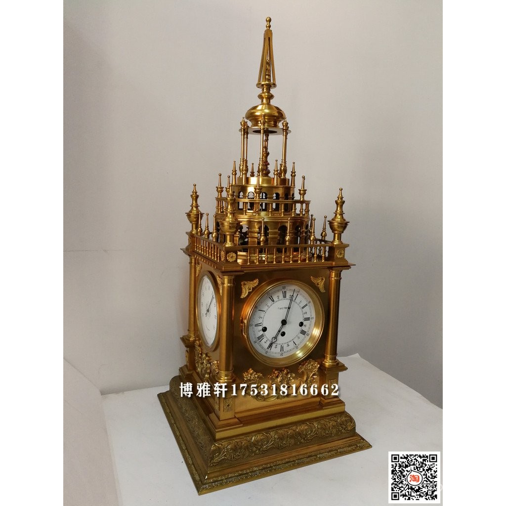 Three-sided Clock Pure Copper Retro Mechanical Sitting Clock European ...