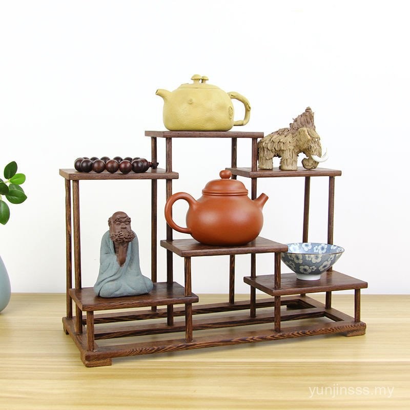 Mahogany Solid Wood Purple Clay Pot Rack Tea Set Rack Tea Rack Small ...