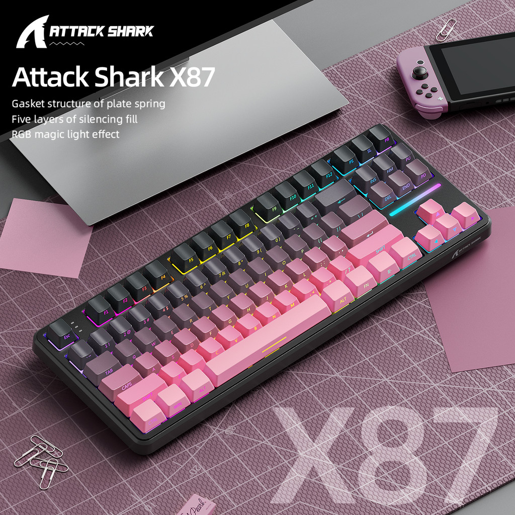 Attack Shark X87 Macro Drive Gaming Keyboard,Bluetooth Side Engraved ...
