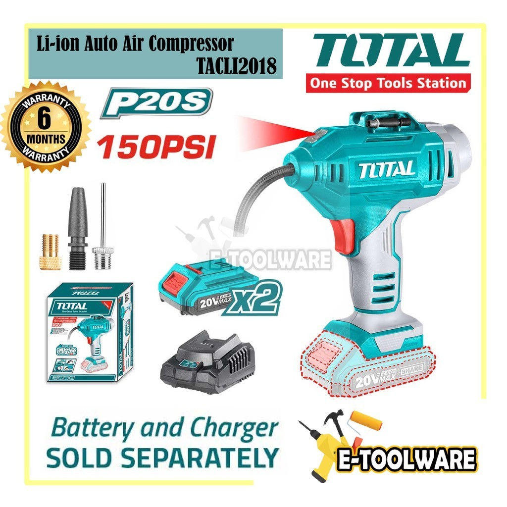 Total Pemampat Udara Automatik Li-ion 150 psi 10 bar TACLI2018 Auto Air ...