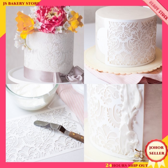 【JS Bakery Store】Cake Stencil Border Stencil Template Fondant Cake Mesh ...