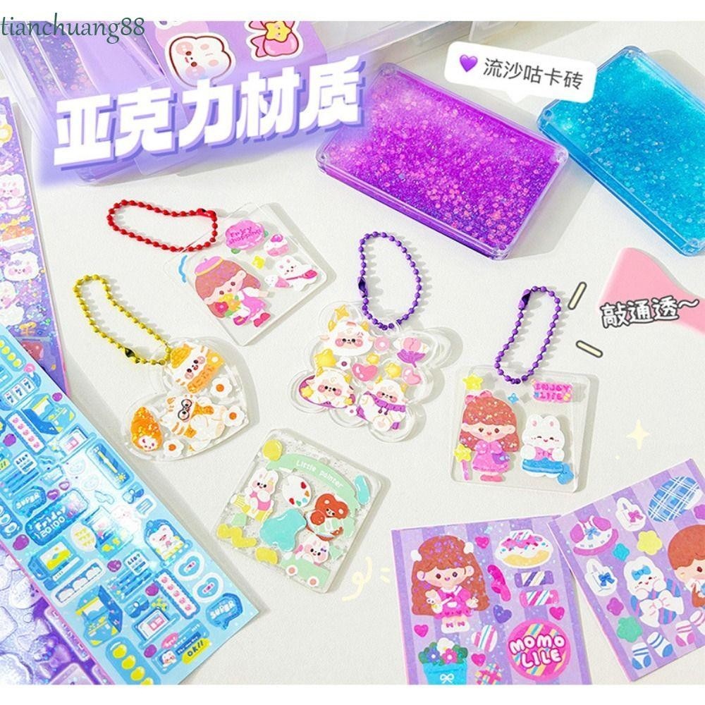 TIANCHUANG DIY Keychain Making Kit Kids Gift Paster Sticker Goo Card ...