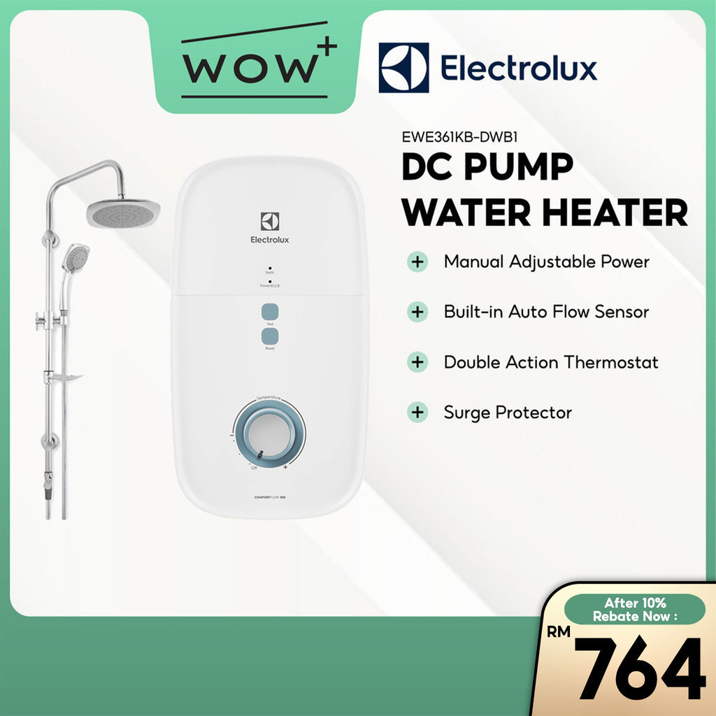 Electrolux EWE361KB-DWB1 (DC Pump/2 Shower Heads) Water Heater - 3.6kW ...