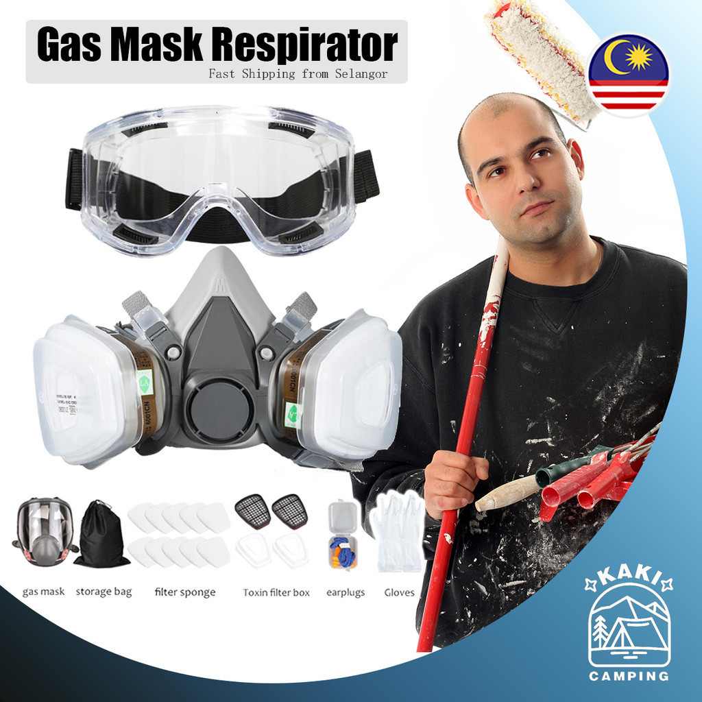 【COD】18in1 Full Face Gas Mask Respirator For 3M 6800 Facepiece Painting ...