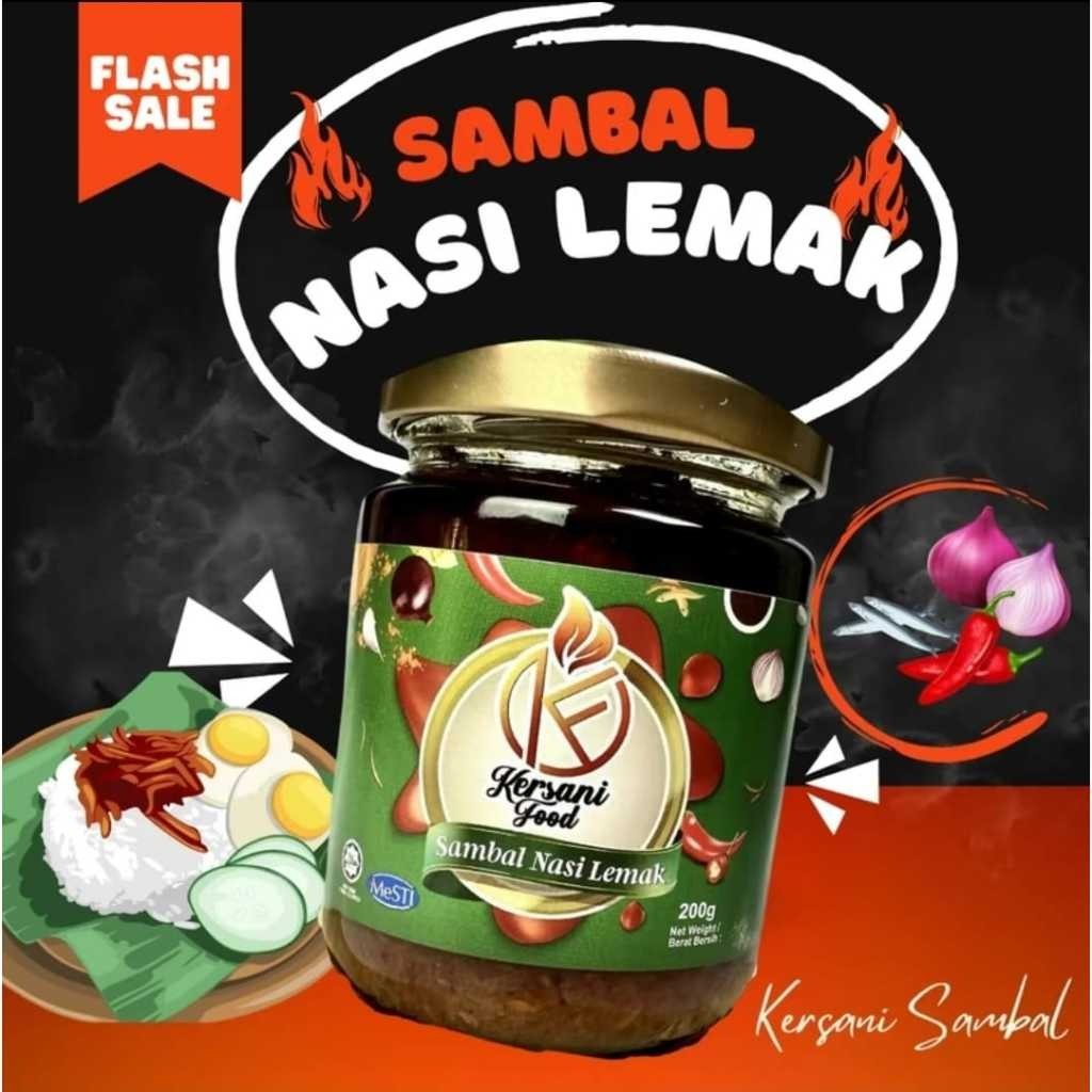 Sambal Nasi Lemak by KERSANI SAMBAL 200g | Instant Sambal Sedap Lazat Ready to Eat Nasi Lemak ...
