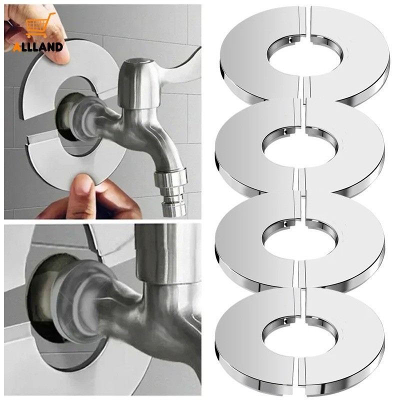 Stainless Steel Water Pipe Decorative Cover Self-Adhesive Shower Faucet ...