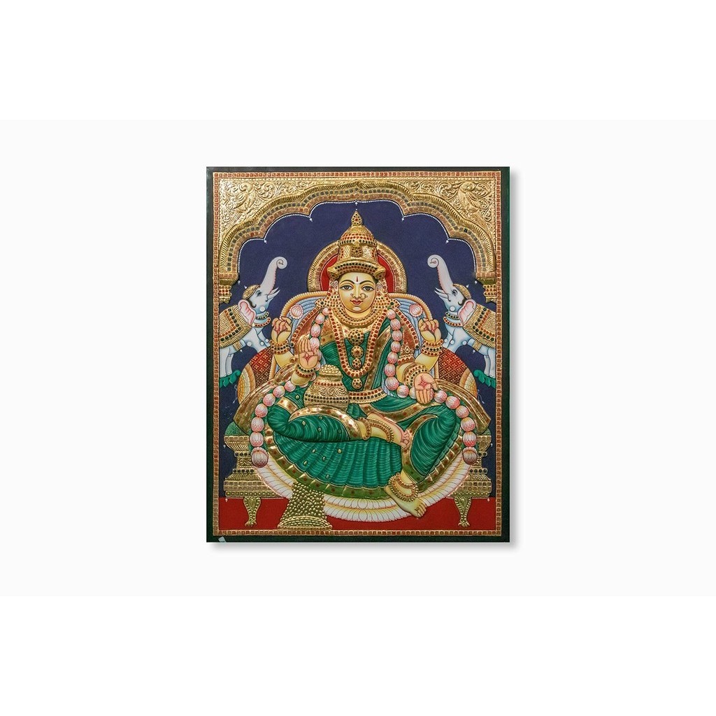 Mangala Arts Mahalakshmi Antique SemiEmbossed Tanjore Painting, 24 ...