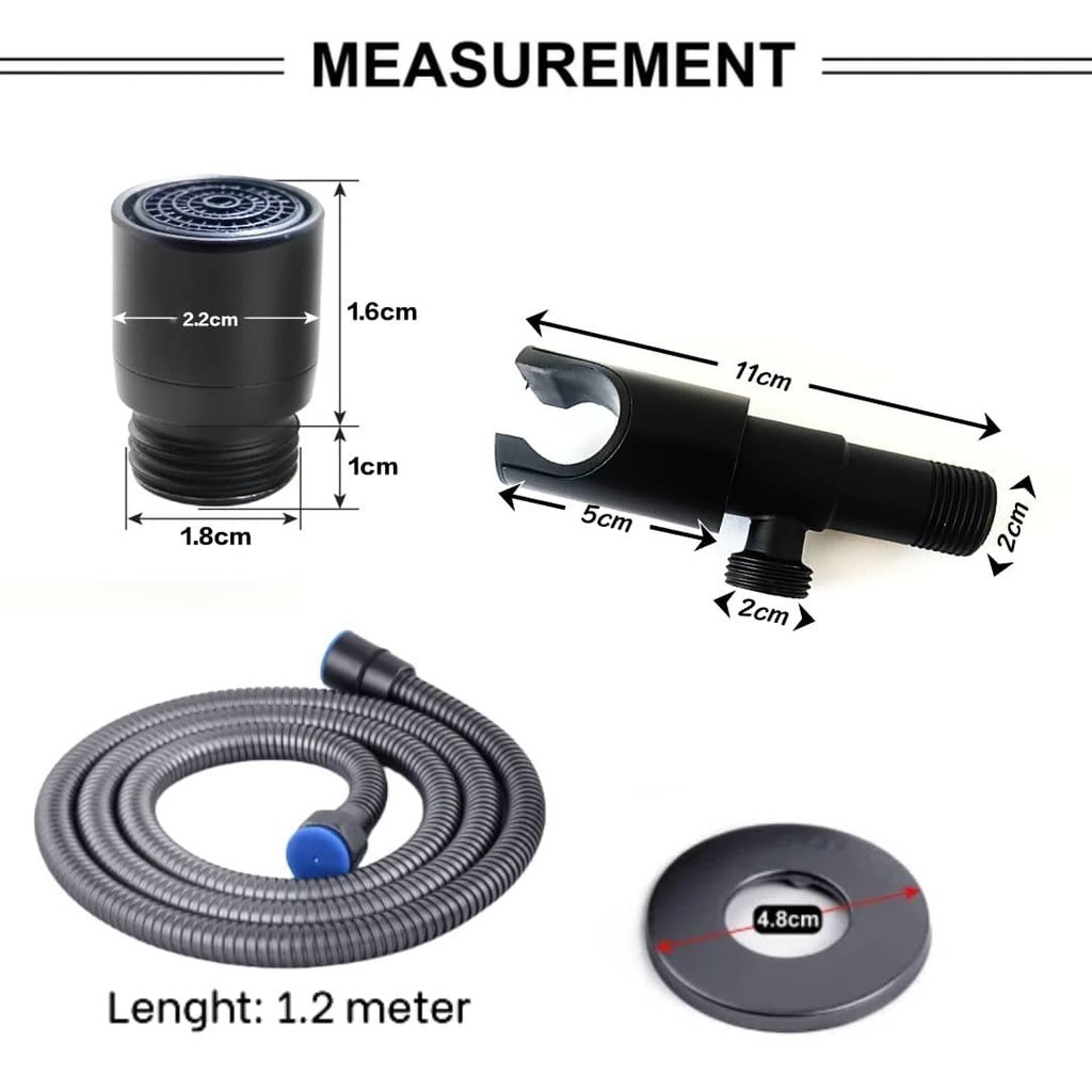 Two Way Tap Nozzle Bathroom Toilet Faucet Black Coated Two Way Tap Set ...