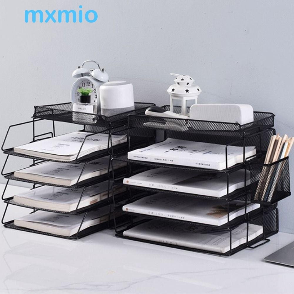 MXMIO File Storage Rack, Single Layer Stackable Desktop Document Shelf ...