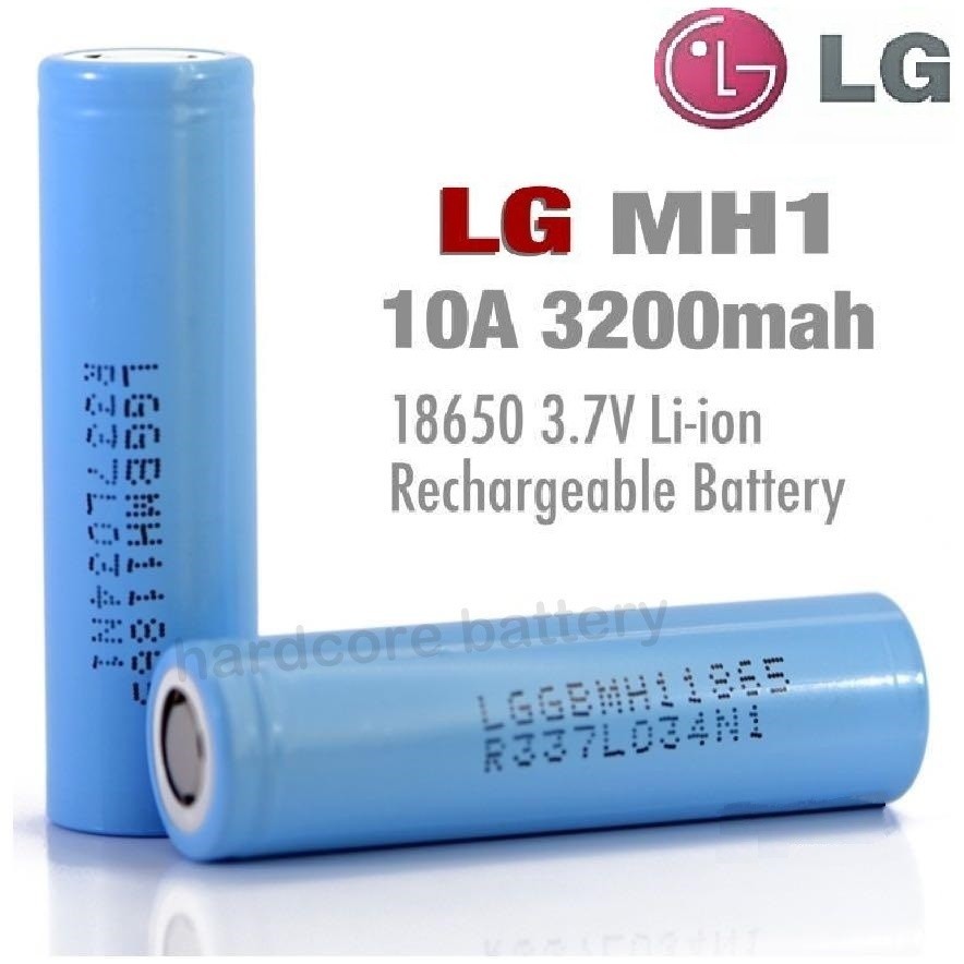 LG MH1 3200mAh 10A 18650 Battery Rechargeable 3.7v High Drain Capacity INR18650MH1 Flashlight ...