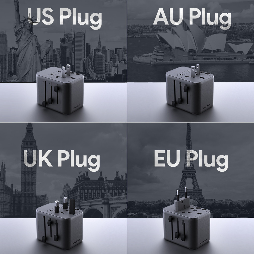 Aukey Travel Mate 35W 65W 100W Universal Adapter with USB Ports Travel ...