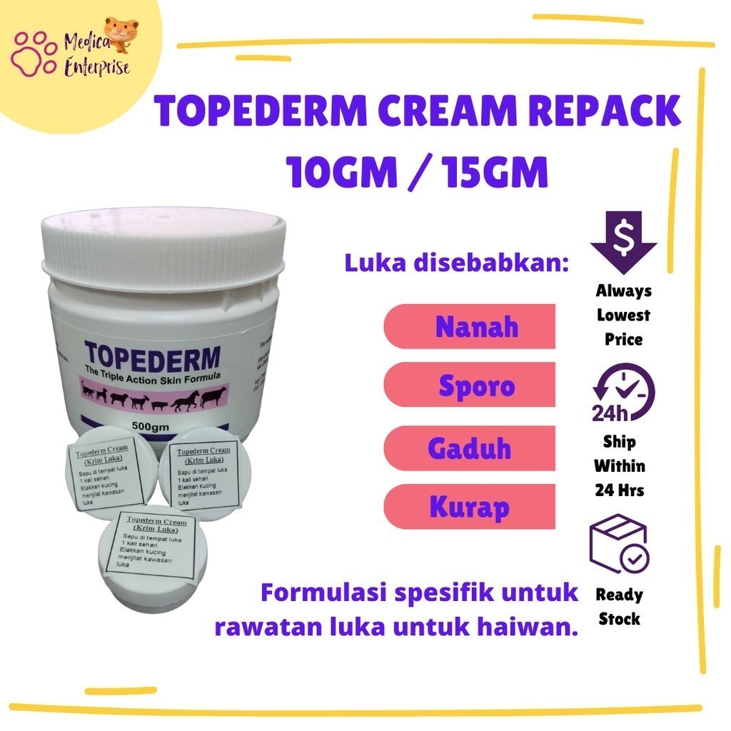 KRIM TOPEDERM CREAM Anti Fungus / Ubat Kurap / Ubat Luka / Sporo Kucing ...