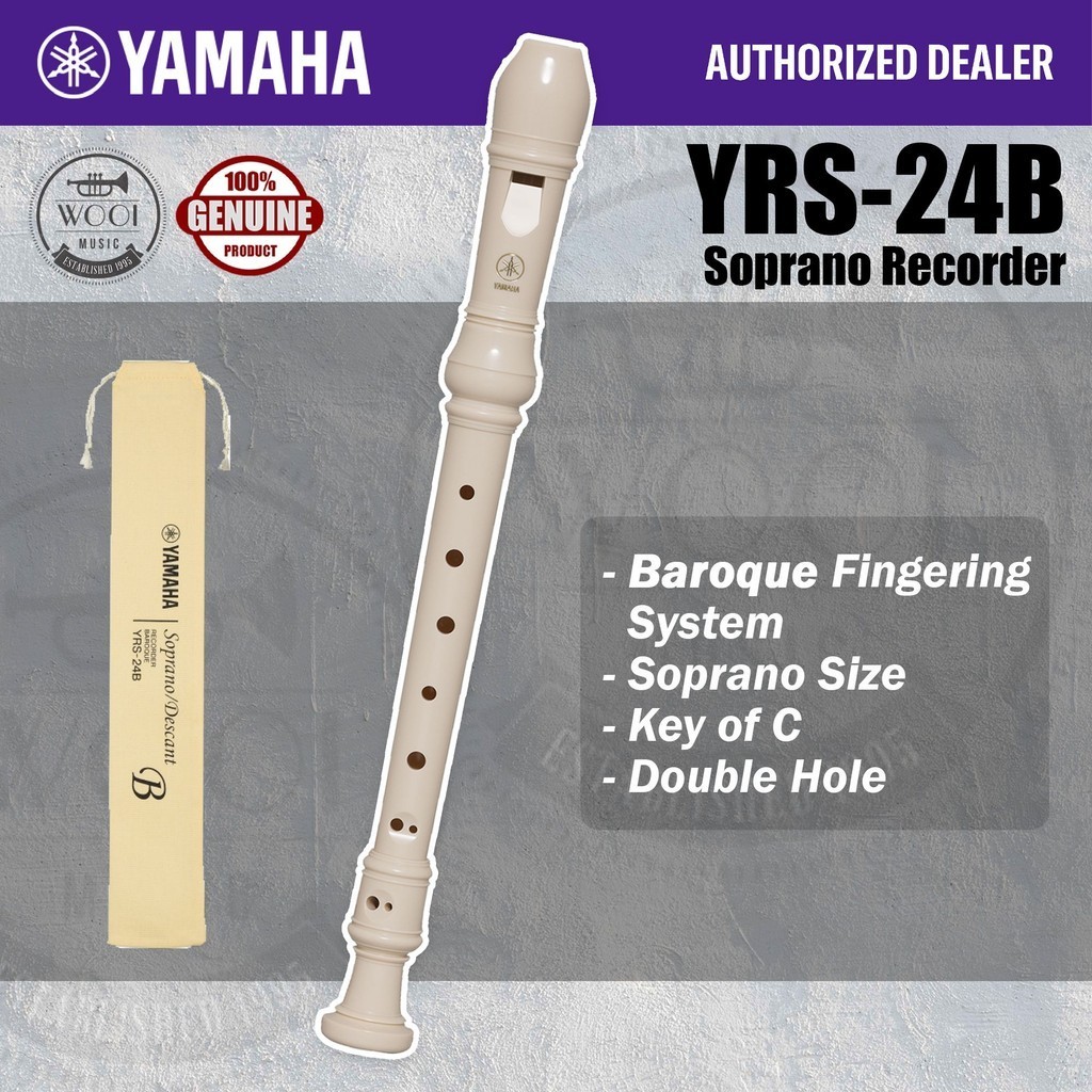 Yamaha YRS-24B Soprano Recorder (Baroque System) YRA24B / YRA24 B ...