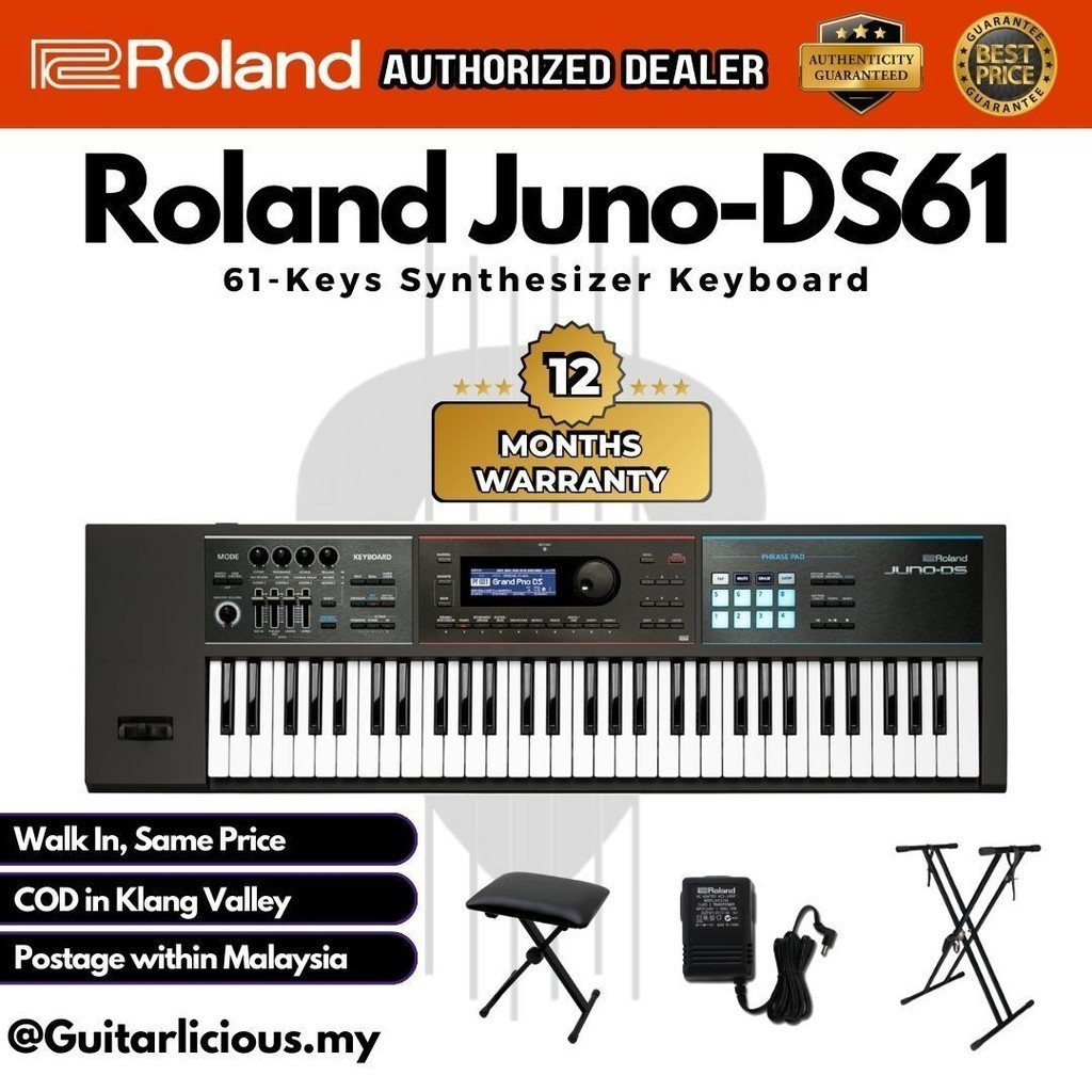 Roland JUNO-DS61 61-Keys Synthesizer Keyboard ( JUNO DS61/ Juno-61 / Juno61 / Black ) | Shopee ...