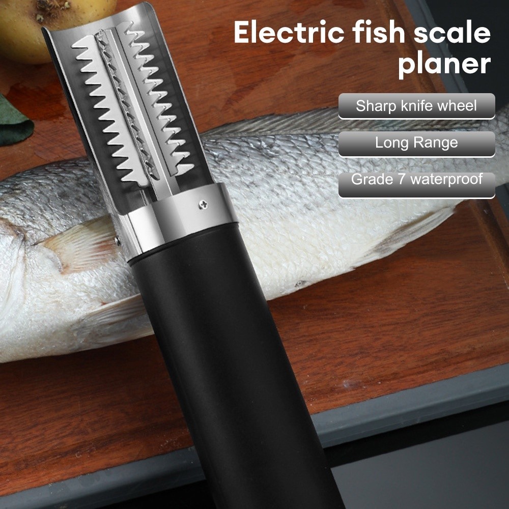 125W Black Electric Fish Scale Planer Powerful Cordless Rechargeable ...