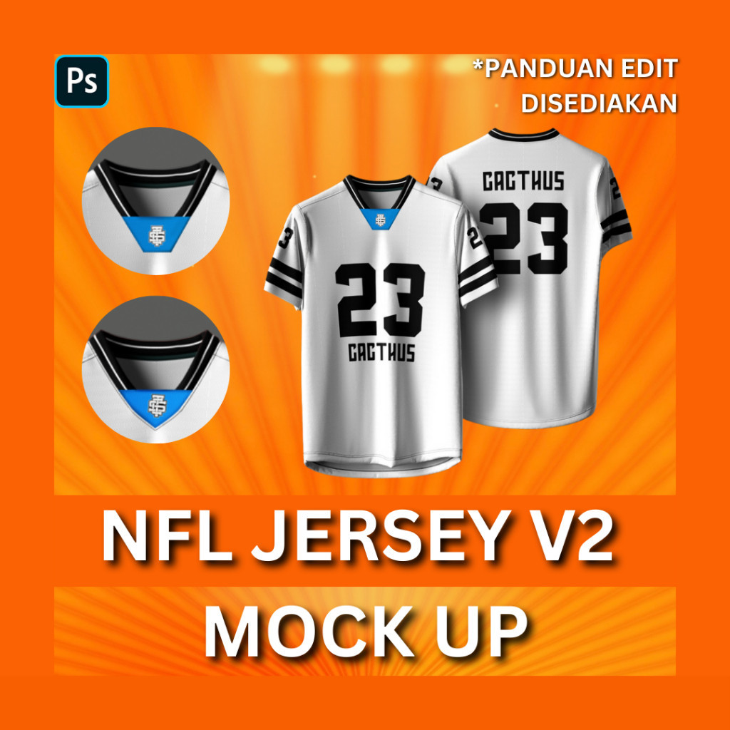 Nfl Jersey Custom Mockup Adult Kids Plus Size Baju Custom Nama NFL ...