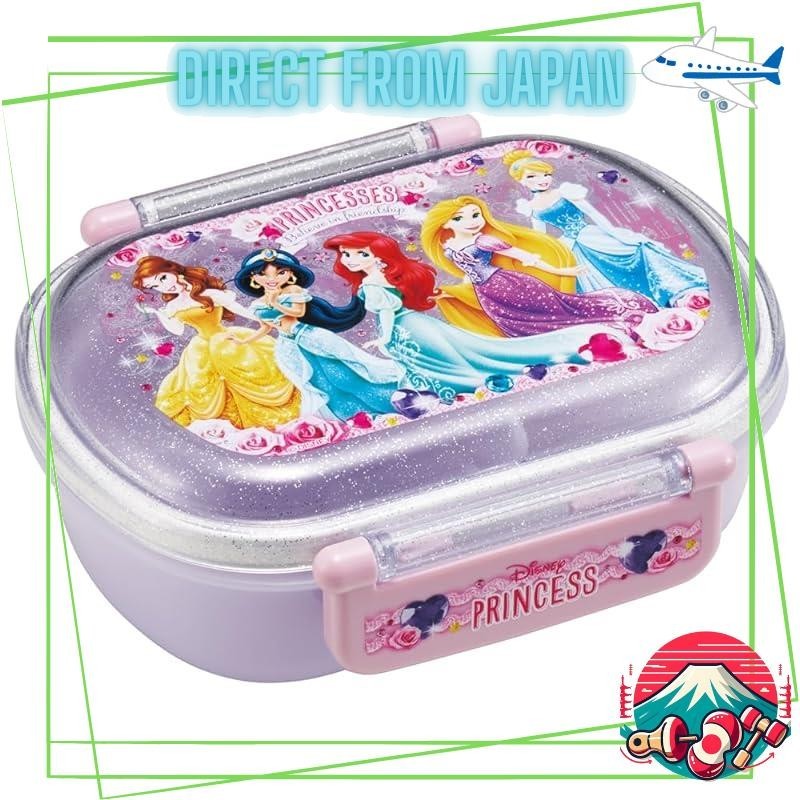 Skater Kids' Bento Box 1 Tier 360ml Fluffy Dome-shaped Disney Princess 24 Antibacterial Made in ...