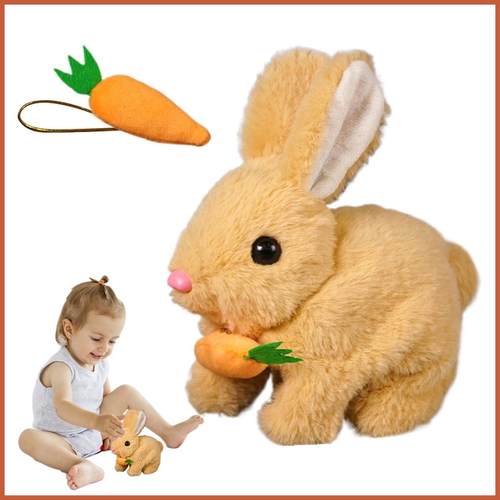 Walking Bunny Toy Hopping Plush Interactive Bunny Preschool Educational ...