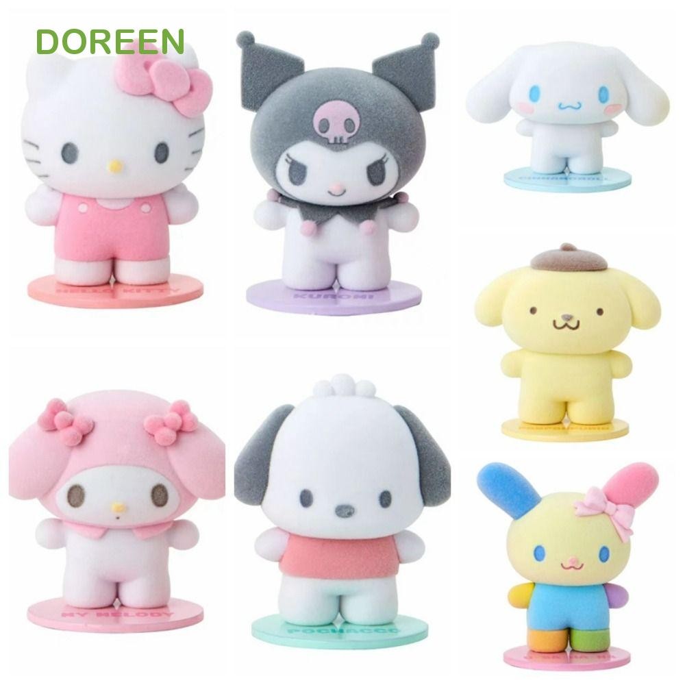DOREEN Flocking Magnetic Doll, Cinnamoroll Usahana Melody Anime Figures ...