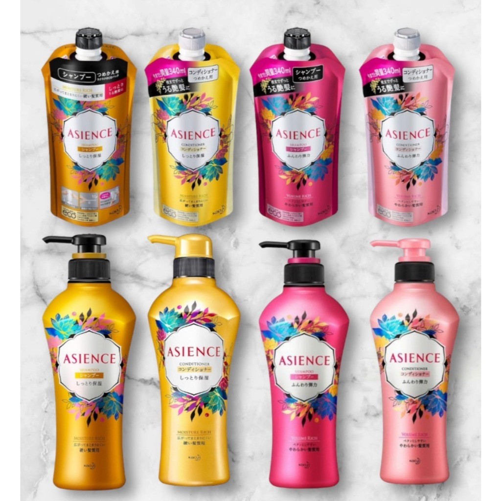 Kao Asience Moisturizing & Soft Elastic Shampoo & Conditioner Refill ...