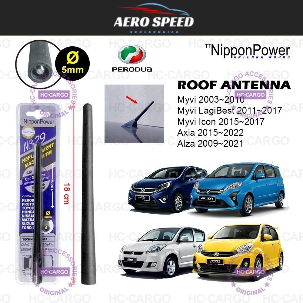 Nippon Power Roof Antenna Pole For Perodua Myvi Axia Alza 5mm∅ NP29 Super Clear | Shopee Malaysia