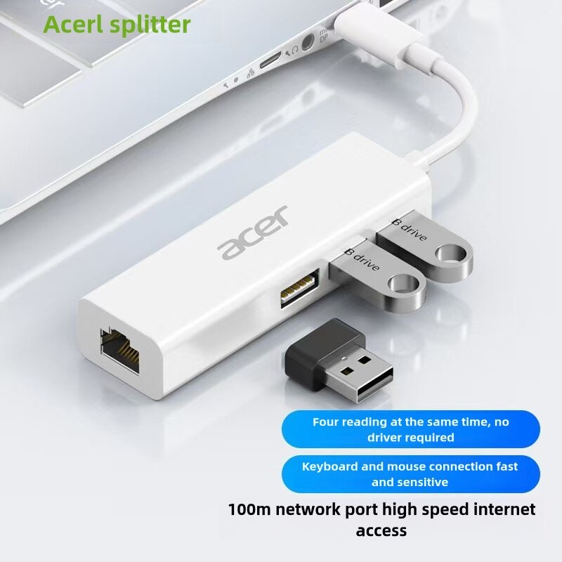Type-C to Ethernet port splitter expands RJ45 Ethernet port HUB ...