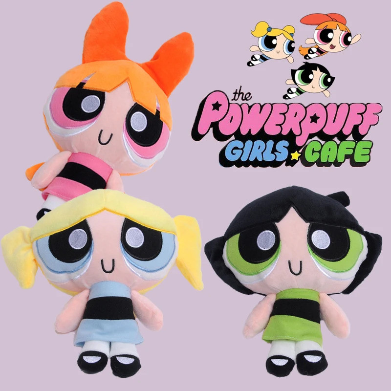 Cartoon Anime Powerpuff Girls Plush Toys Cute Blossom Buttercup Bubbles ...