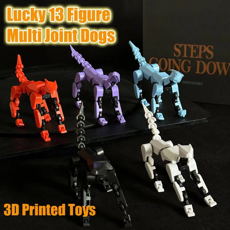 Lucky 13 Figure Multi Joint Dogs 3D Printed Movable Robot Toys Action ...